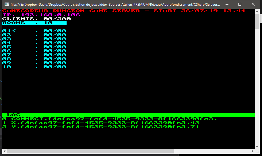 Bonus Work in Progress : Programmation d’un serveur de jeu « Donjon en ... Bonus Work in Progress : Programmation d’un serveur de jeu « Donjon en ...