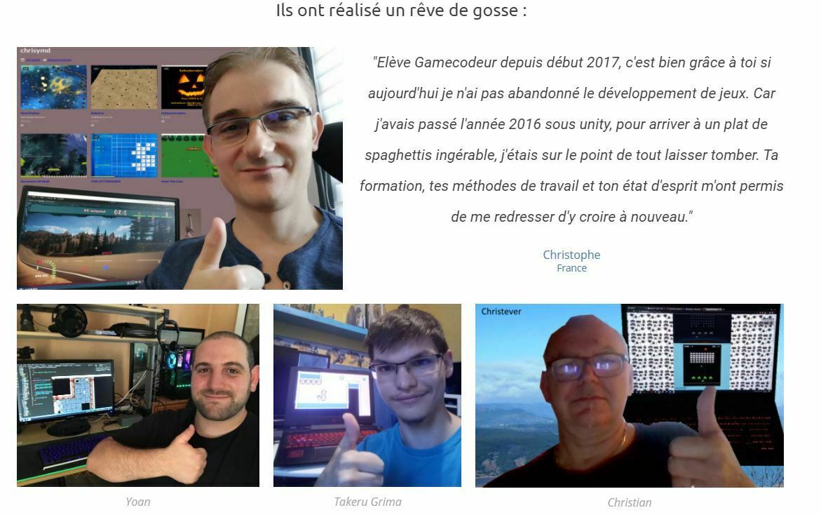 Merci pour vos photos - Gamecodeur - École de jeux vidéo en ligne