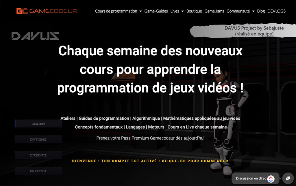 Gamecodeur – École de jeux vidéo en ligne – Formation en accès libre et ...