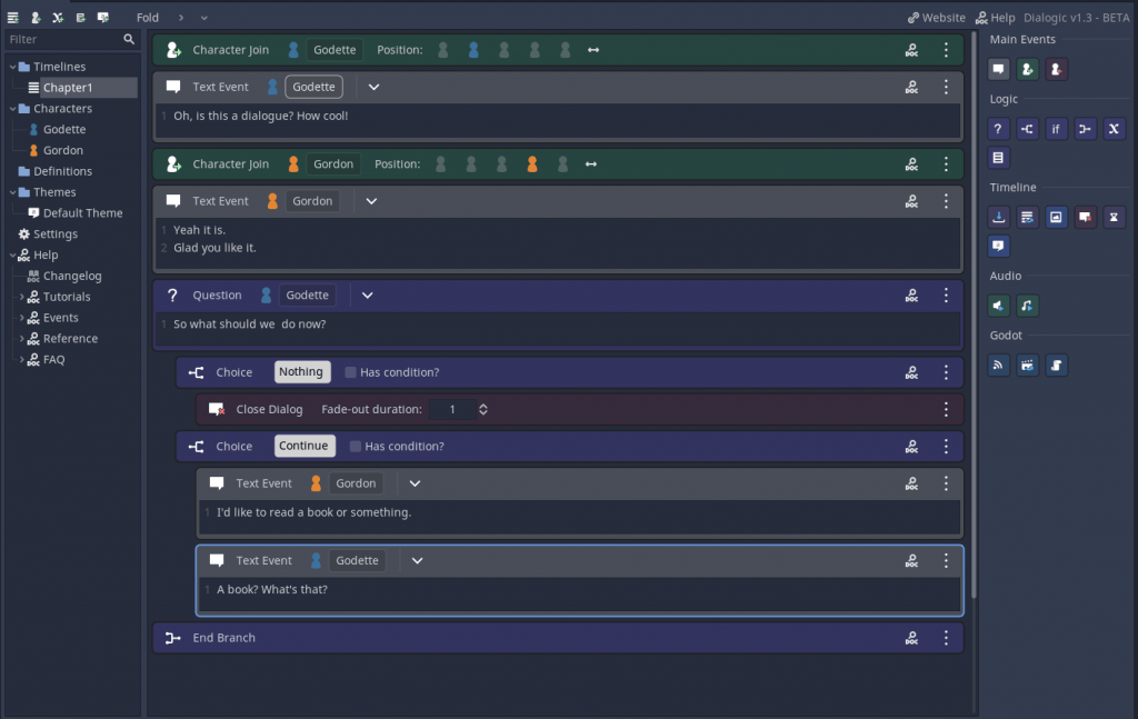 Dialogic, un éditeur de dialogues complet pour Godot ! - Gamecodeur - L ...